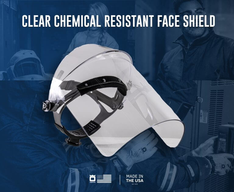Clear Chemical Resistant Polycarbonate Face Shield - Oberon Company
