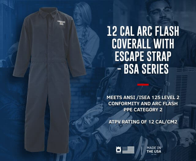 12 Cal BSA™ Inherently Flame Resistant Arc Flash Coverall with Escape Strap